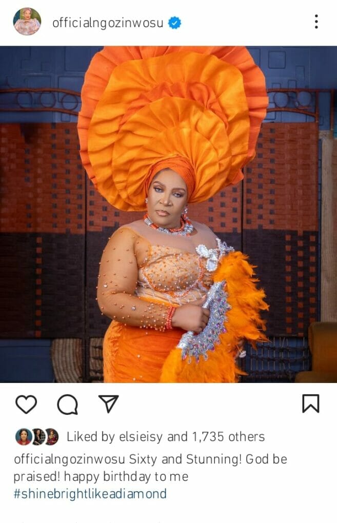 "Sixty and Stunning", Nollywood Actress, Ngozi Nwozu celebrates 60th ...