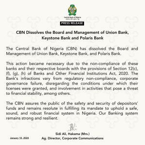 CBN Dissolves Board and Management of Three Banks - Blackbox Nigeria